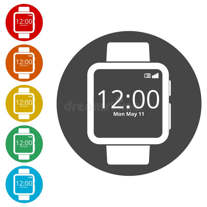 Smartwatch Symbol, Smart Watch Icon Stock Illustration - Illustration ...