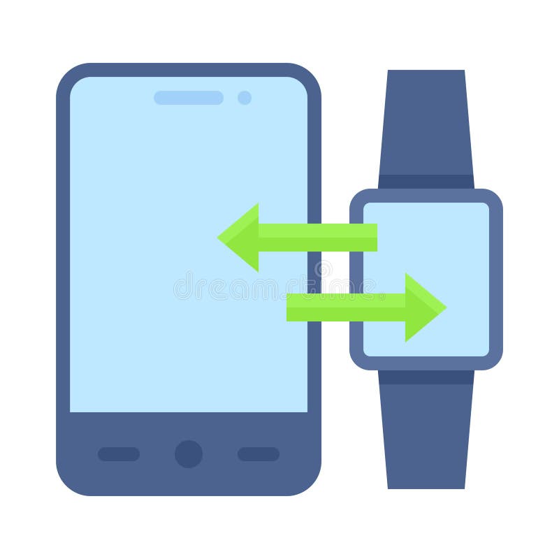 Smartwatch Sync Icon, Mobile Application Vector Illustration Stock ...