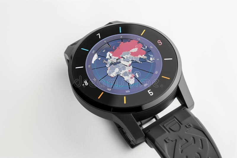 A Smartwatch with a Unique, Circular Touch Interface Displaying a ...