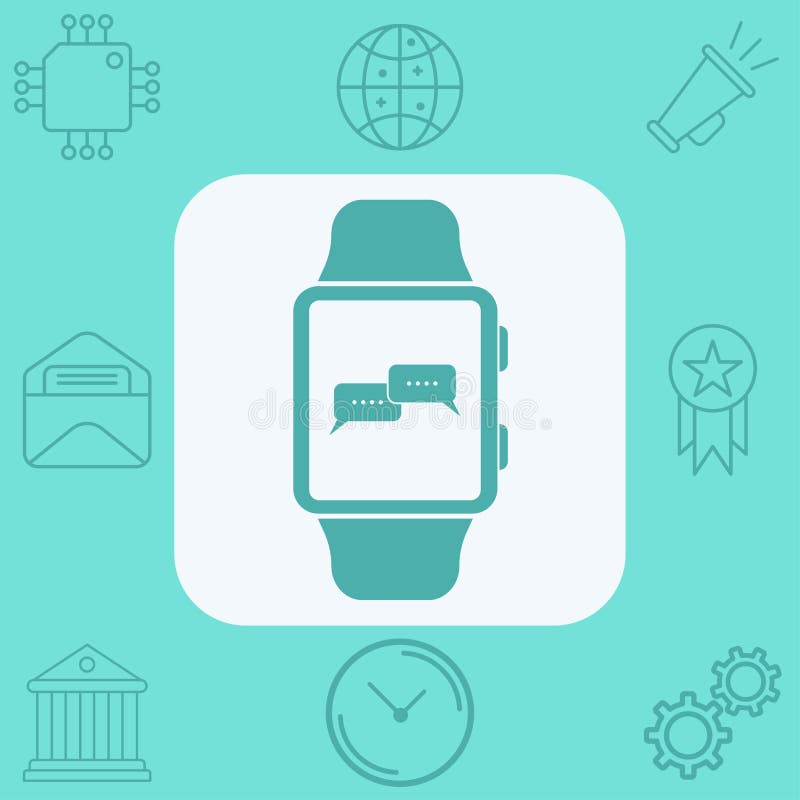 Smartwatch Vector Icon Sign Symbol Stock Illustration - Illustration of ...