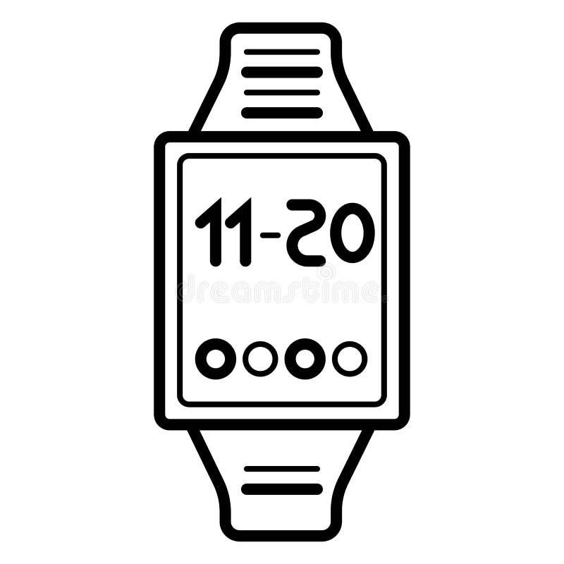 Smartwatch Watch Smart Outline Vector Stock Vector - Illustration of ...