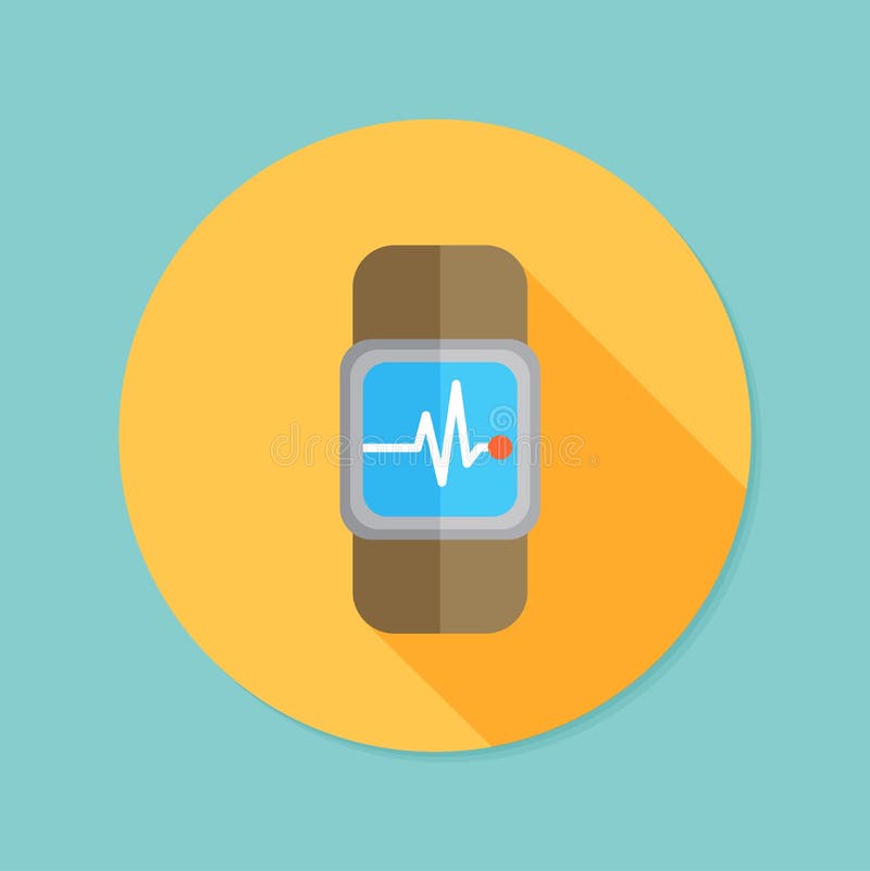 Smartwatch Wearable Technology. Flat Icon with Long Shadow. EPS10 Stock ...