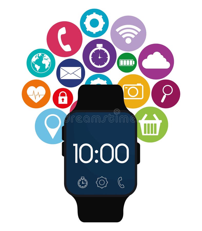 Smartwatch Wearable Technology Icon Image Stock Illustration ...