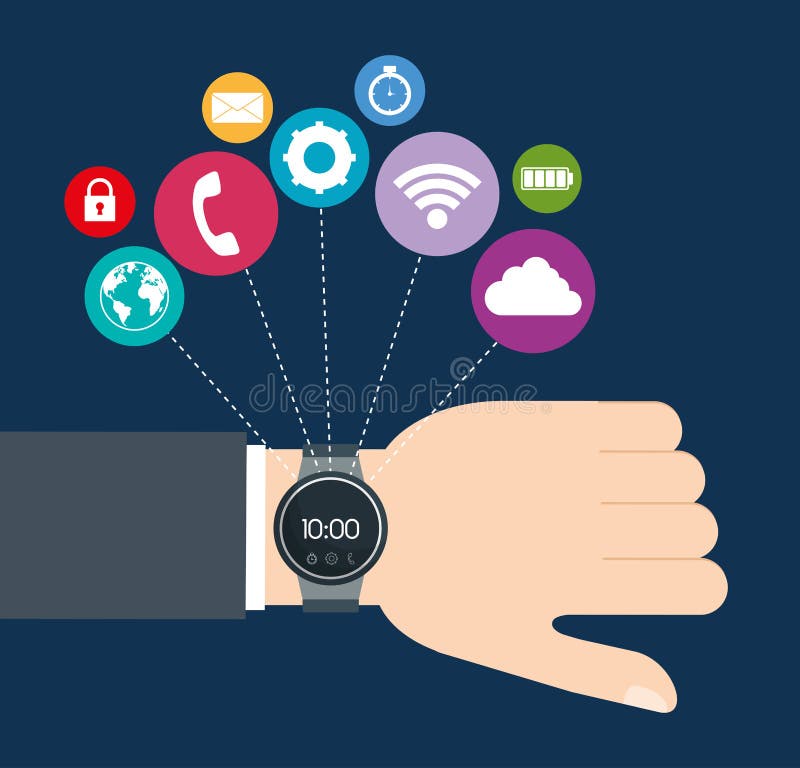 Smartwatch Wearable Technology Icon Image Stock Illustration ...