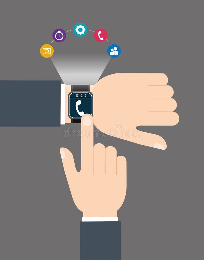 Smartwatch Wearable Technology Icon Image Stock Illustration ...