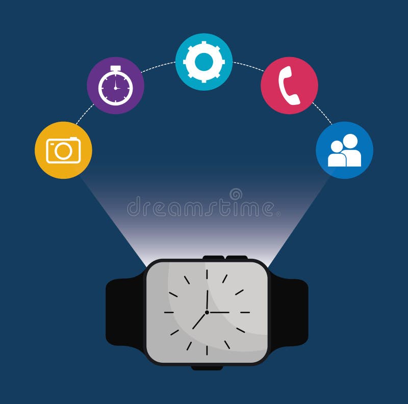 Smartwatch Wearable Technology Icon Image Stock Illustration ...