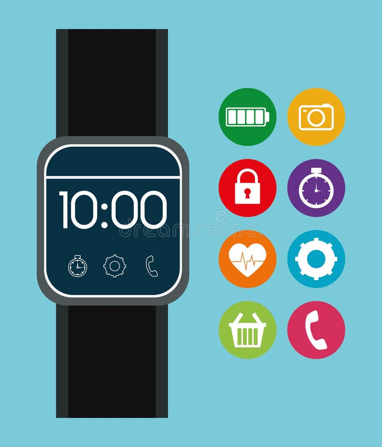 Smartwatch Wearable Technology Icon Image Stock Illustration ...