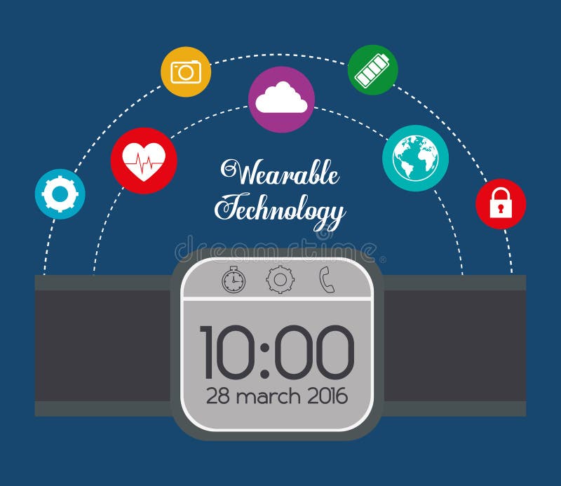 Smartwatch Wearable Technology Icon Image Stock Vector - Illustration ...