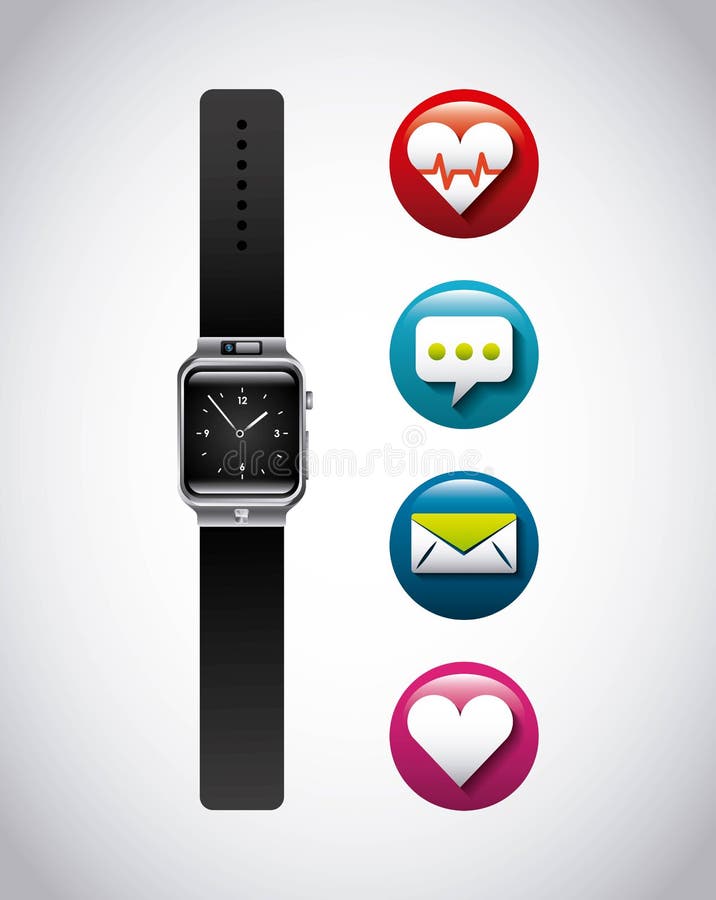 Smartwatch Wearable Technology Icon Stock Vector - Illustration of ...