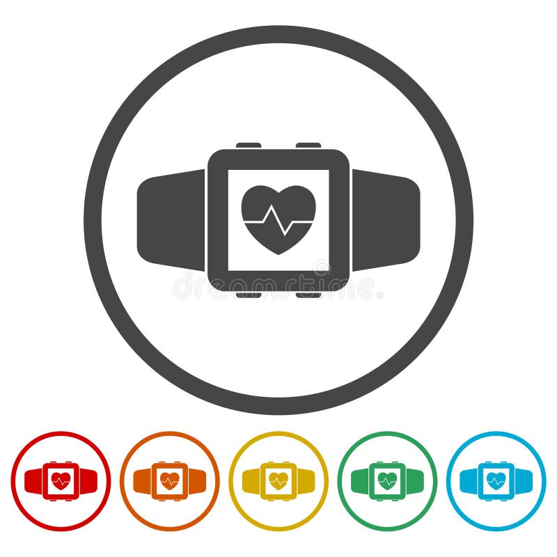 Smartwatch Wearable Technology Symbol Sticker Set Stock Vector ...