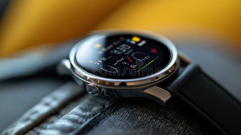 Smartwatch on Wrist Displaying Health Data Stock Illustration ...