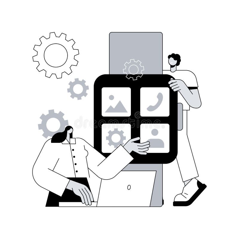 Smartwatches Mobile Apps Development Abstract Concept Vector ...