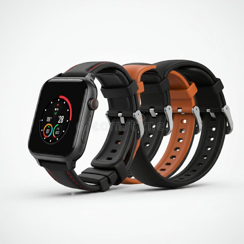 Smartwatches with Rectangular Displays Featuring Digital Interfaces are ...