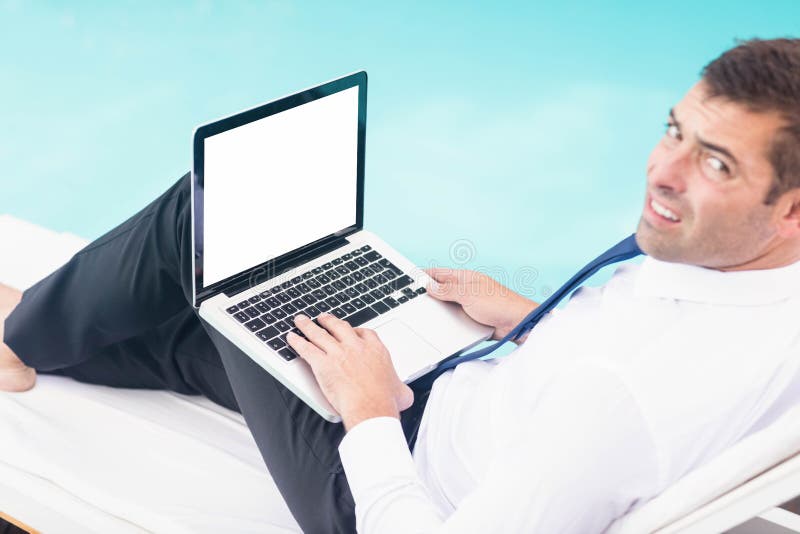 Smarty Dressed Man Using Laptop Stock Image - Image of carefree ...
