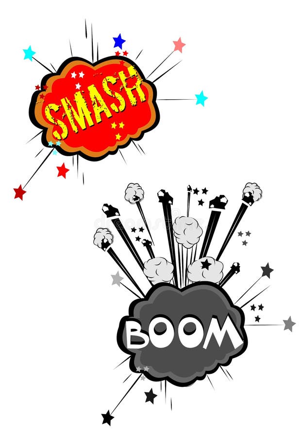 Smash boom bahhhhhh stock illustration. Illustration of element - 44603243