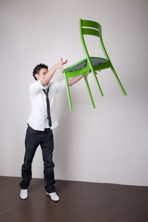 Smash the chair stock photo. Image of lifestyle, caucasian - 16701714