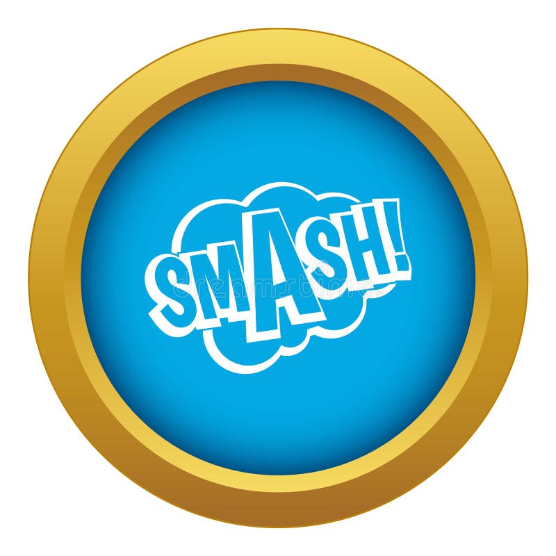 SMASH, Comic Book Bubble Text Icon Blue Vector Isolated Stock Vector ...