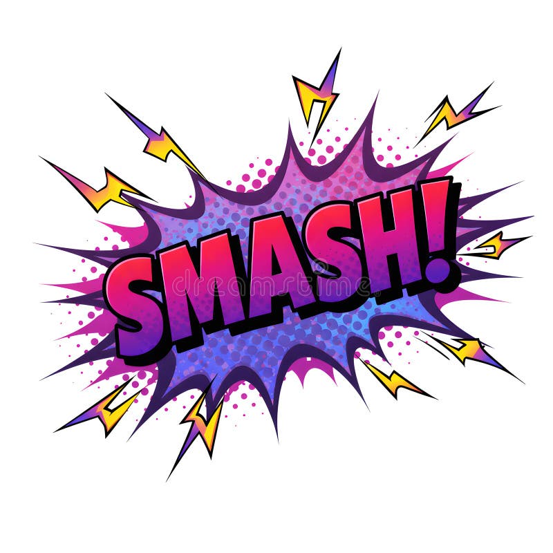 Smash Comic Book Style Explosion Graphic Design Element Stock ...