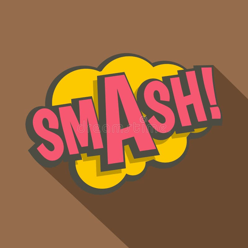 Smash, Comic Text Sound Effect Icon, Flat Style Stock Vector ...