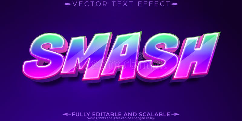 Smash Editable Text Effect, Editable Comic and Stylish Text Style Stock ...
