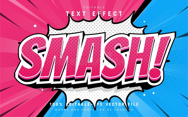 Smash Text, Comic Style Text Effect Stock Vector - Illustration of icon ...