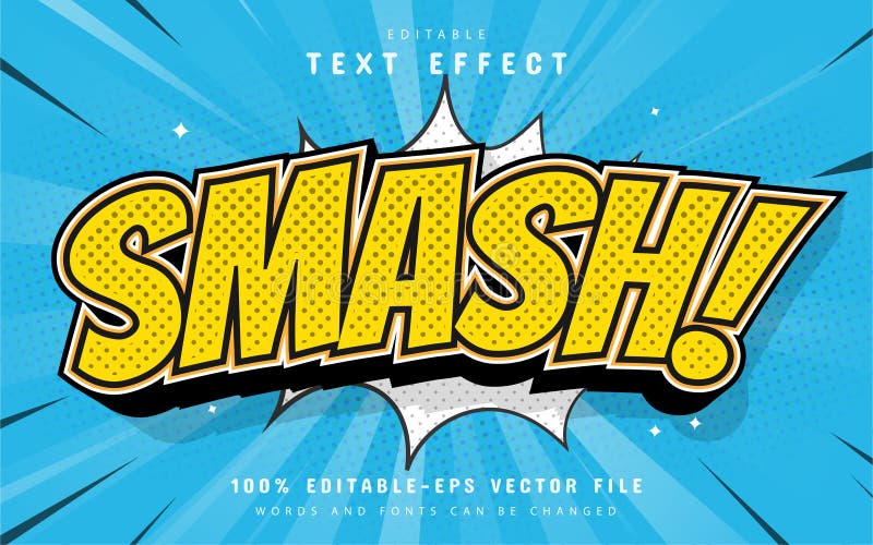 Smash Text Effect Comic Style Stock Vector - Illustration of sketch ...