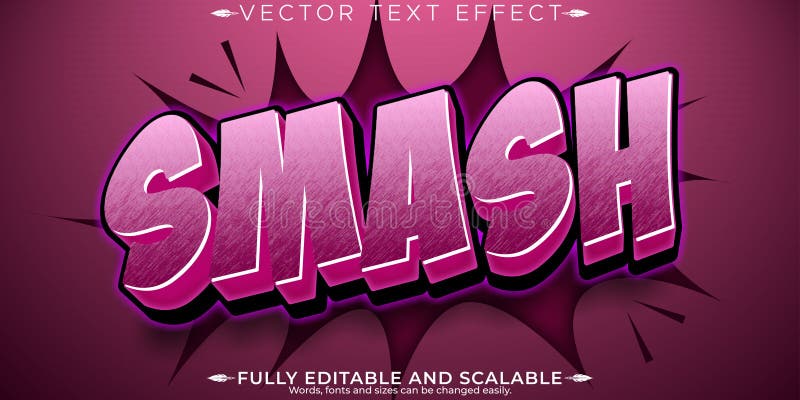 Smash Text Effect, Editable Abstract and Pop Art Text Style Stock ...