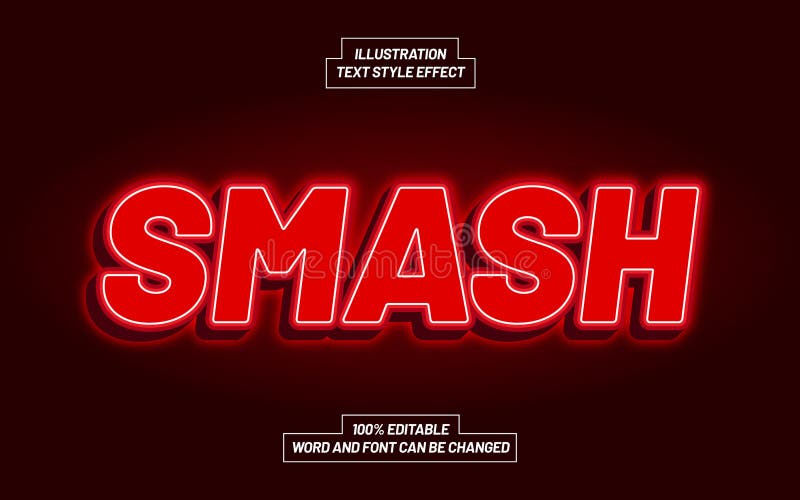 Smash Red Text Style Effect Stock Vector - Illustration of illustrator ...