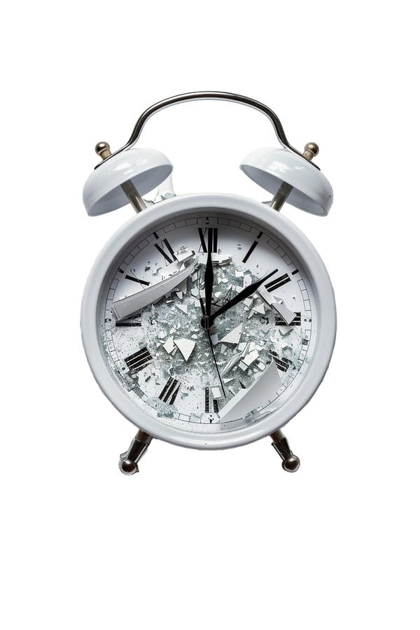 Smashed Alarm Clock on Transparent Background Stock Illustration ...