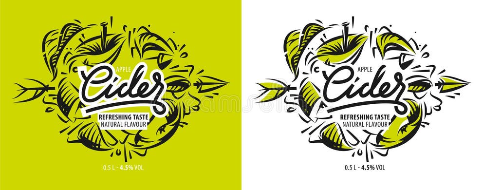 Smashed Apple, Label Tamplate Stock Vector - Illustration of drink ...