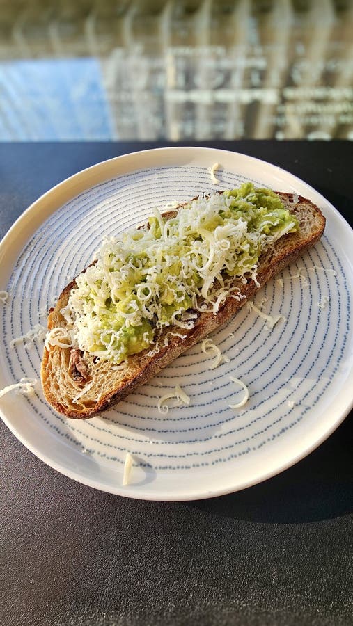 Smashed Avocado Sandwich Toasted Bread Grated Cheese Stock Photos ...