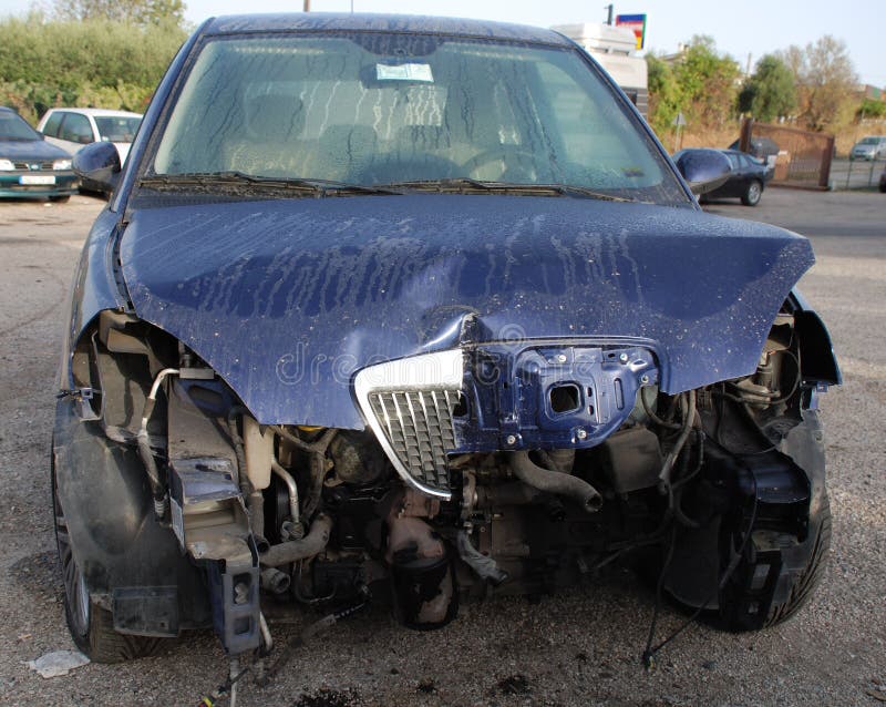 Car crash on trailer stock photo. Image of crashed, transporter - 395942