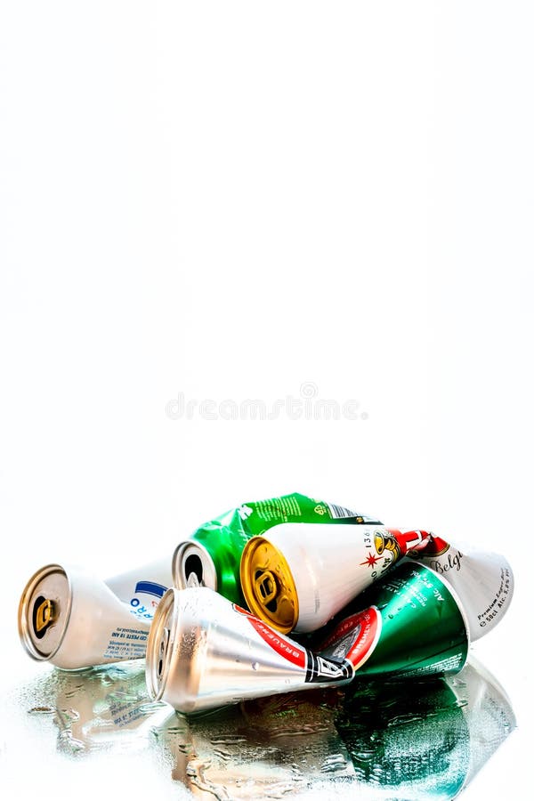Smashed Cans of Beer in Bucharest, Romania, 2021 Editorial Image ...