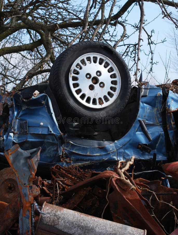 Smashed car stock image. Image of rusty, detail, smashed - 152005553