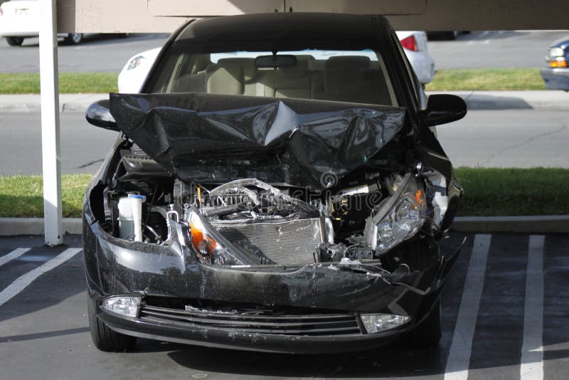 Smashed car front stock photo. Image of broken, travelling - 40880508