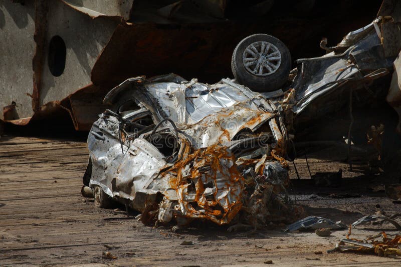 Smashed car stock image. Image of automobile, demolish - 78897323
