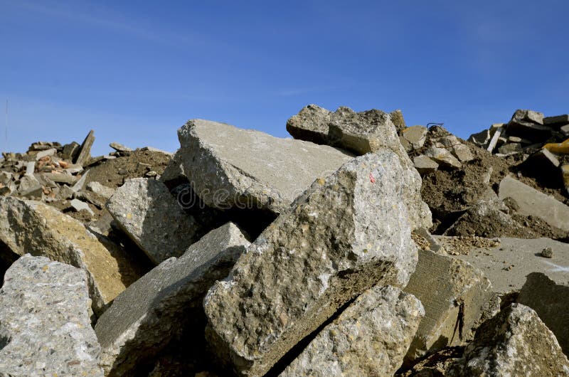 Smashed concrete sections stock image. Image of destroyed - 81676251
