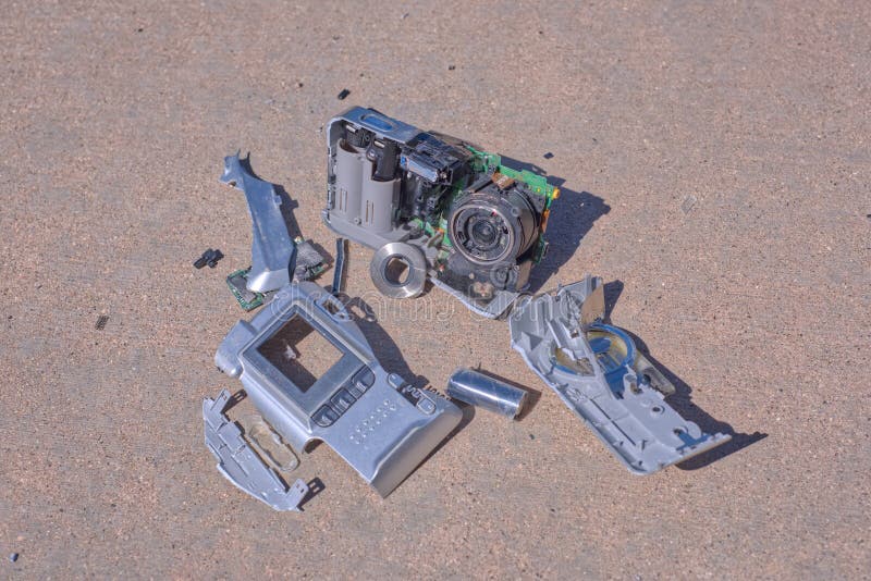 Smashed and Destroyed Digital Camera Stock Photo - Image of ...