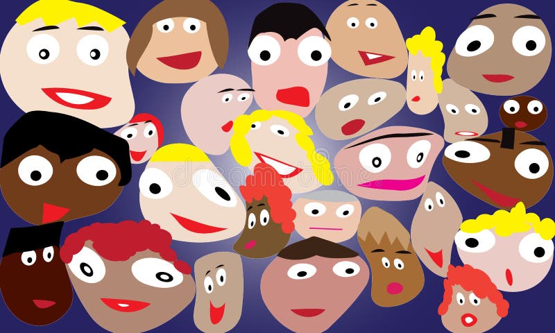 Smashed faces stock vector. Illustration of color, black - 87543438