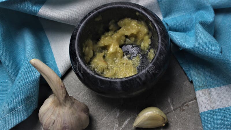 Smashed garlic photo stock photo. Image of fresh, healthy - 219911074