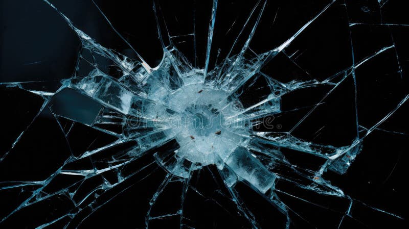 Smashed Glass Pane AI Generated Stock Photo - Image of violence ...