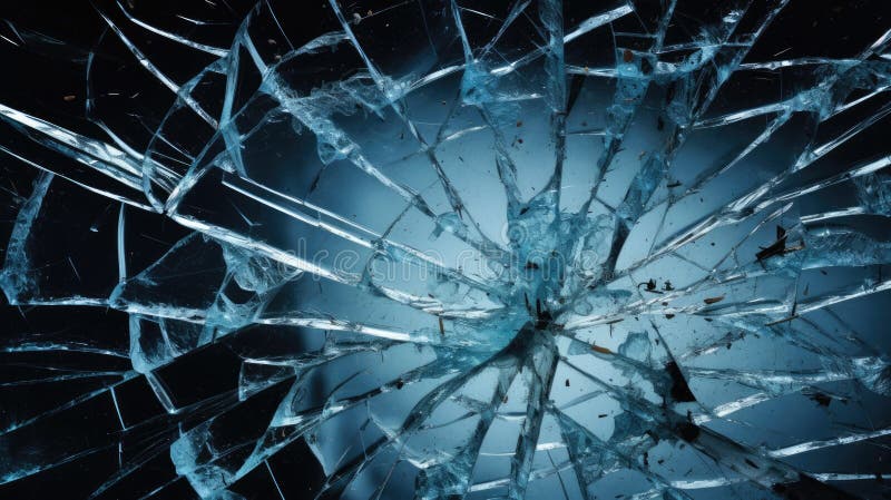Smashed Glass Pane AI Generated Stock Image - Image of crash, texture ...