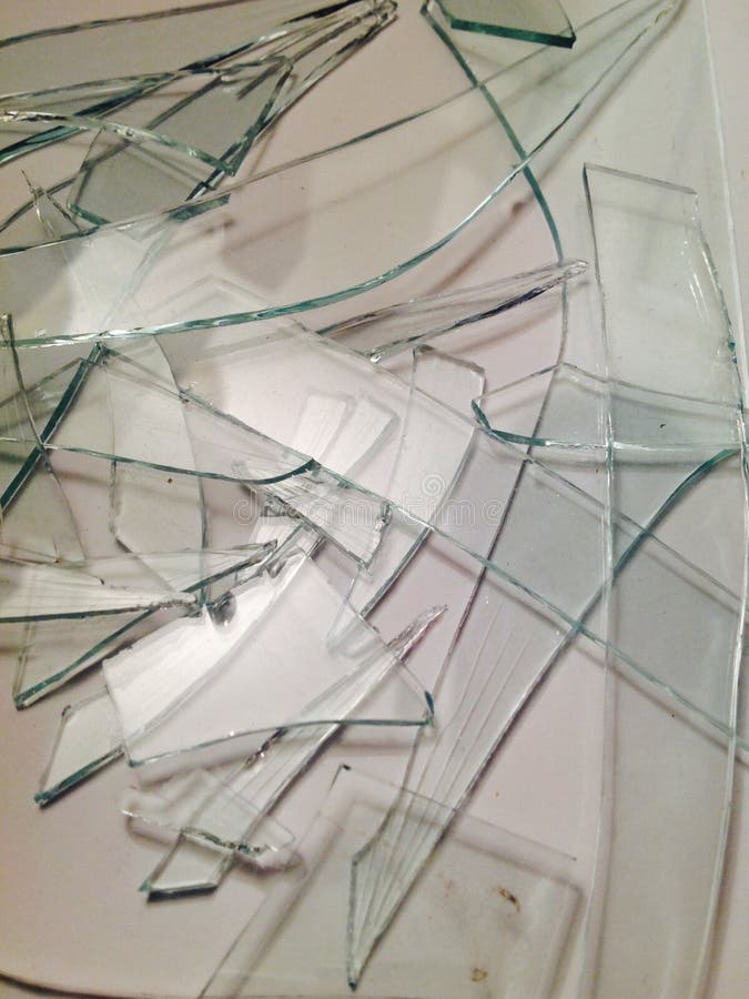 Smashed Glass Pieces on White Background Stock Image - Image of smashed ...