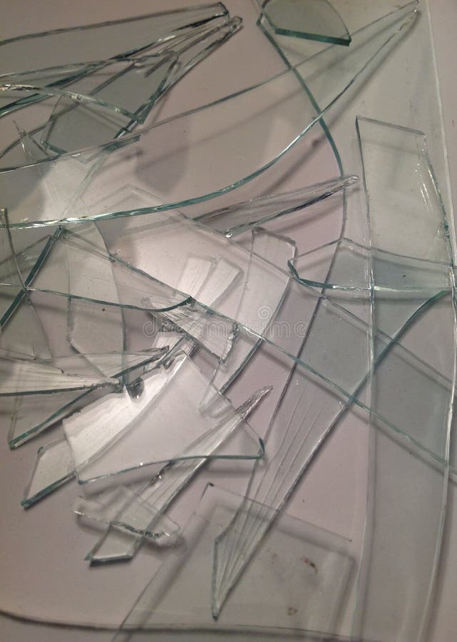 Smashed Glass Pieces on White Background Stock Image - Image of pattern ...