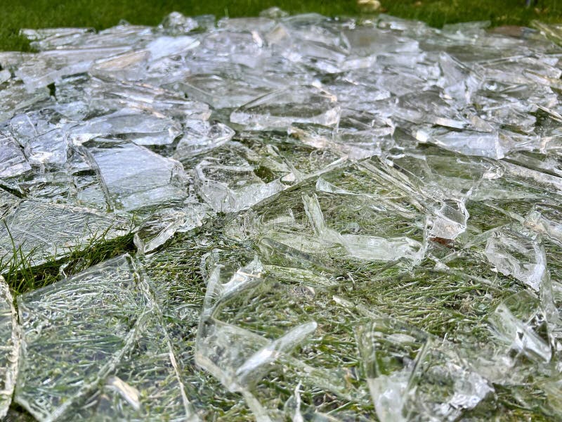 Smashed Ice stock photo. Image of large, grass, winter - 298477694