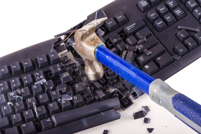 Smashed keyboard stock photo. Image of equipment, destroyed - 64504710