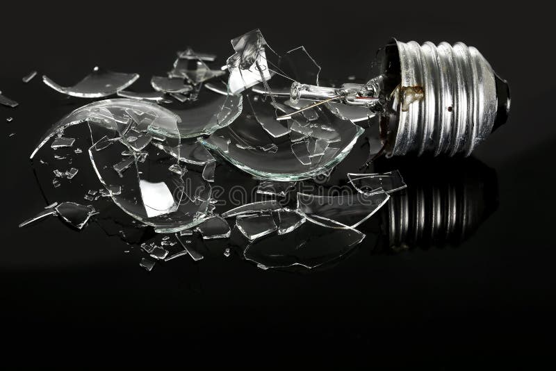 Smashed light bulb stock image. Image of bits, pieces - 42430147