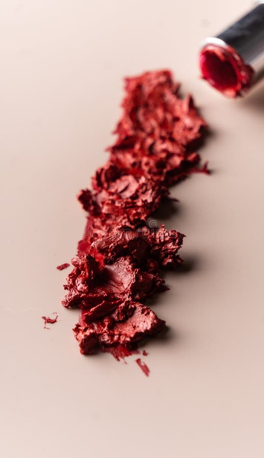 Selective Focus, Smashed Lipstick, Red Stock Image - Image of color ...