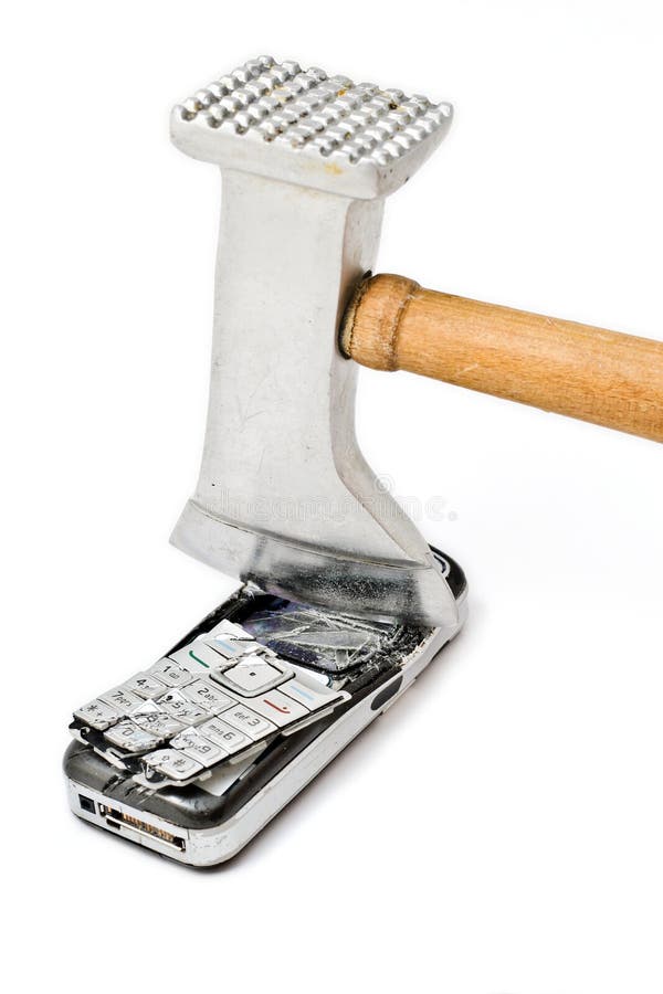 Smashed mobile phone stock image. Image of jammed, stress - 13469153