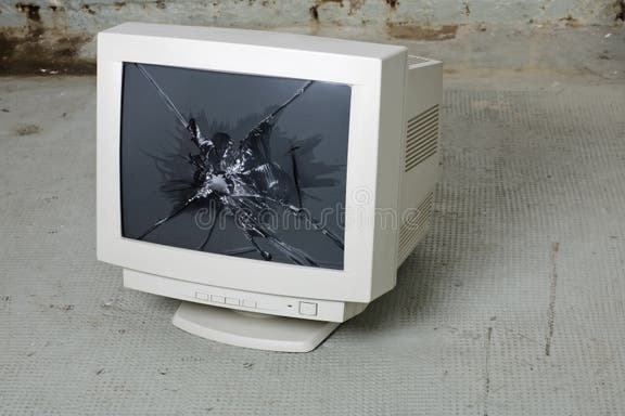 Smashed monitor stock image. Image of technology, demolished - 6841993